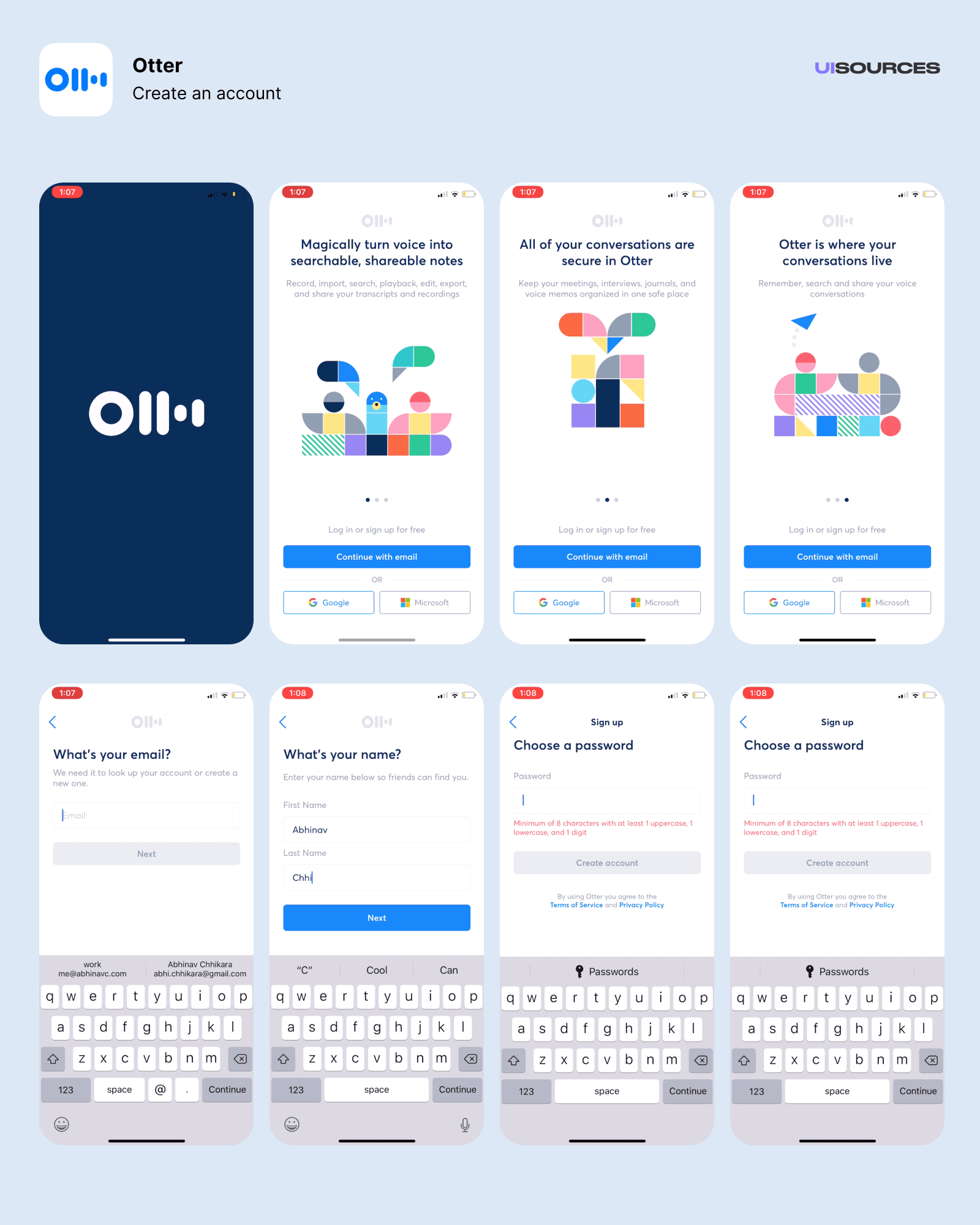 Otter - Onboarding Screenshots | UI Sources