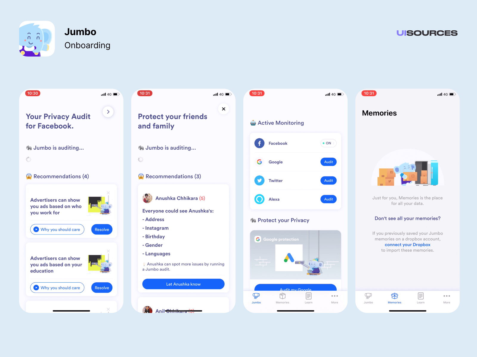 Jumbo App - Audit and protect your privacy | UI Sources