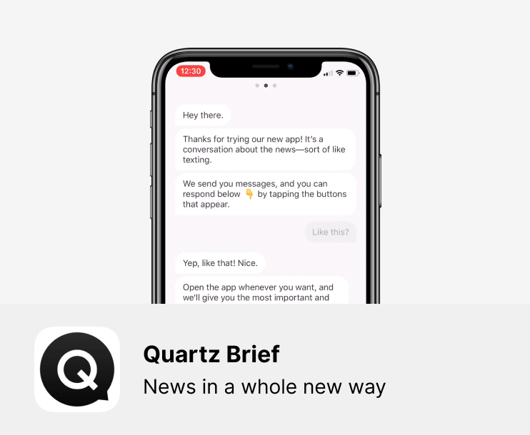 Quartz Brief App - News in a whole new way | UI Sources