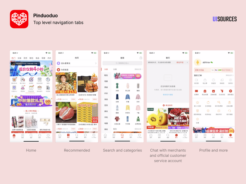 Pinduoduo (拼多多) App - Social and group shopping | UI Sources