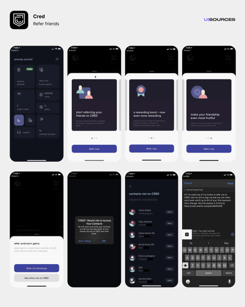 Cred - Content Screens Screenshots | UI Sources