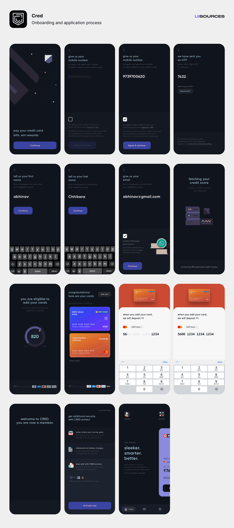 Cred App - Pay credit card bills | UI Sources