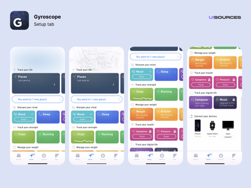 Gyroscope - Content Screens Screenshots | UI Sources