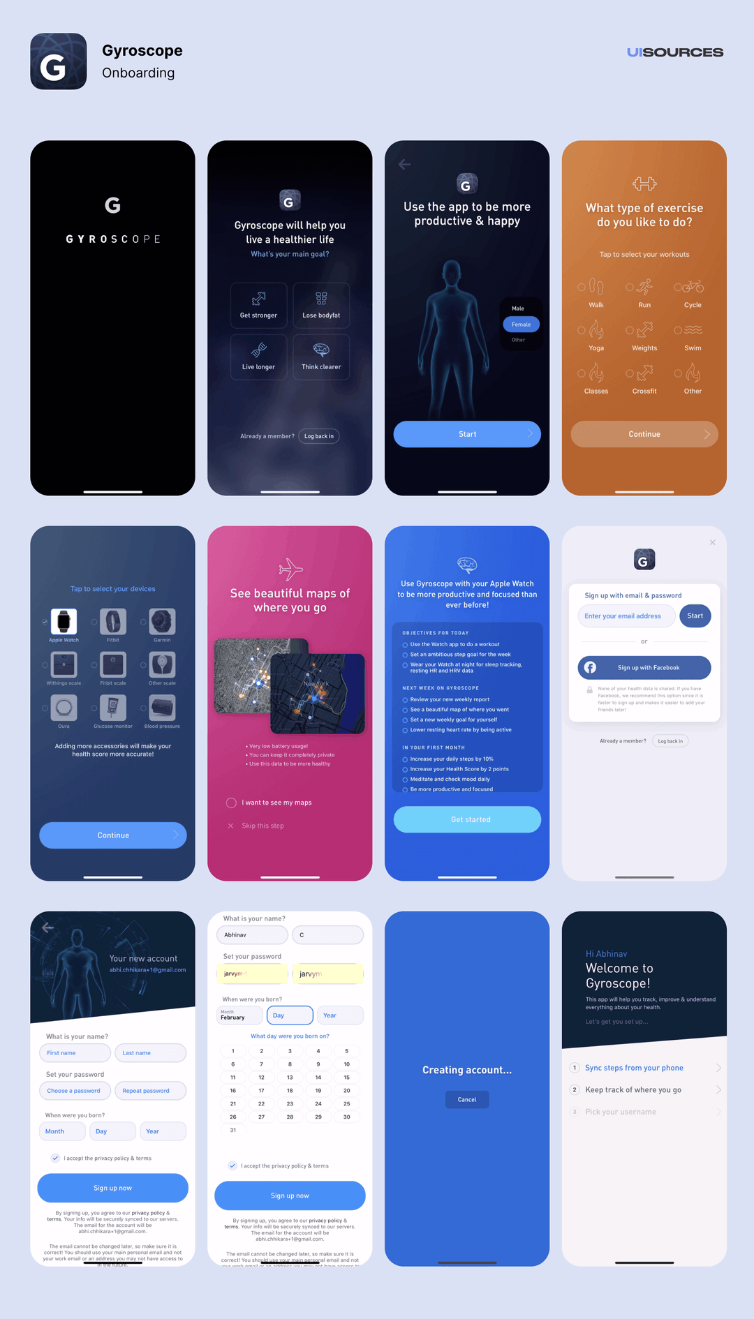 Gyroscope - Onboarding Screenshots | UI Sources