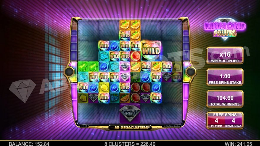 Diamond Fruits Megaclusters (Big Time Gaming) Slot Review - 💎AboutSlots