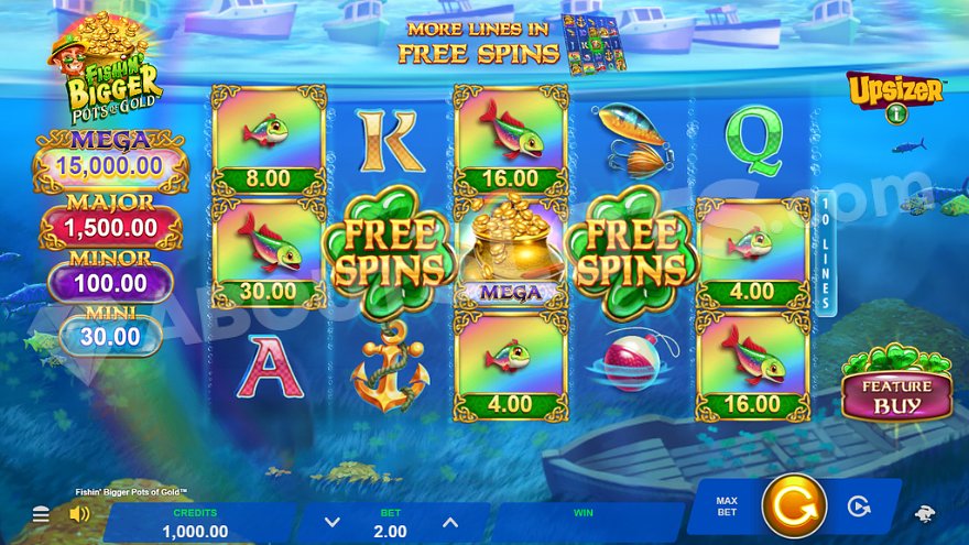 Fishin' BIGGER Pots of Gold (Gameburger Studios) Slot Review - 💎AboutSlots