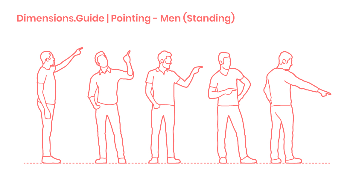 Pointing - Men (Standing) Dimensions & Drawings | Dimensions.Guide
