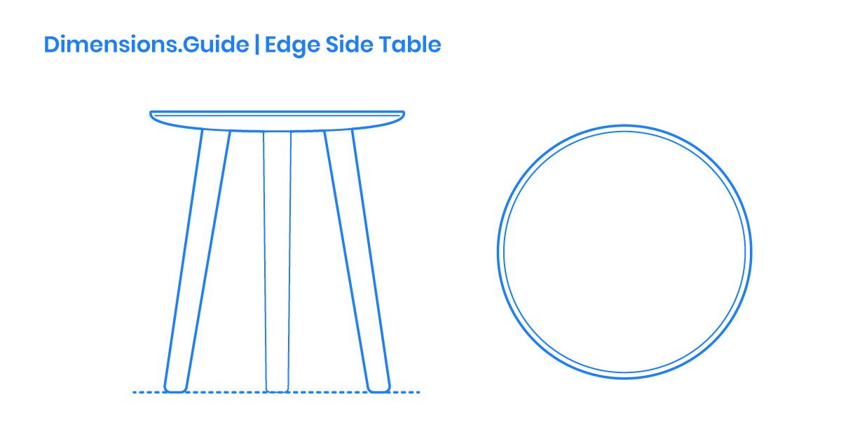 Edge Side Table Dimensions & Drawings | Dimensions.com