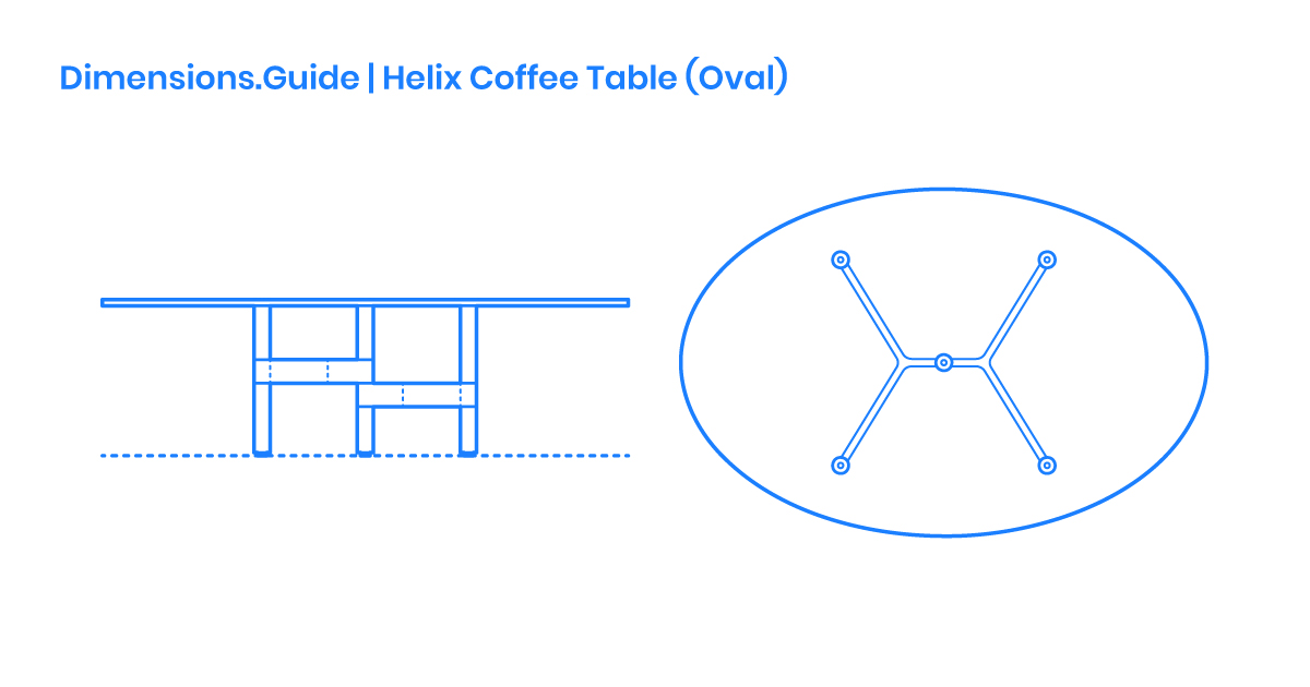 Helix Coffee Table (Oval) Dimensions & Drawings | Dimensions.com