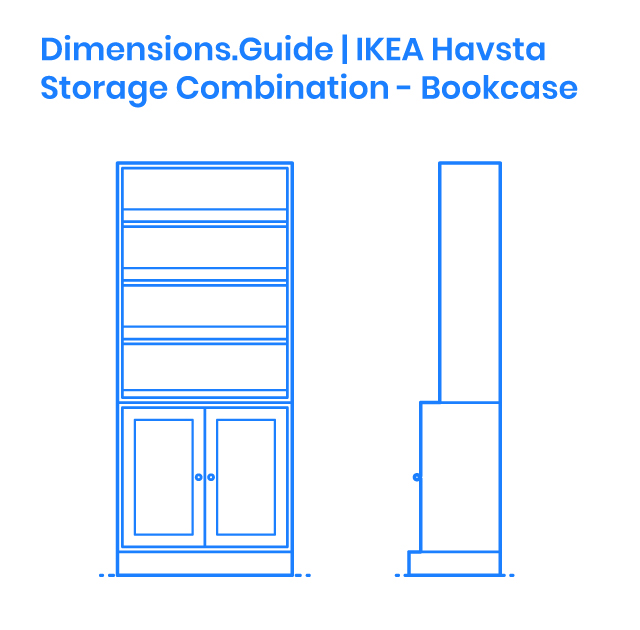IKEA Havsta Storage Combination - Bookcase Dimensions & Drawings ...