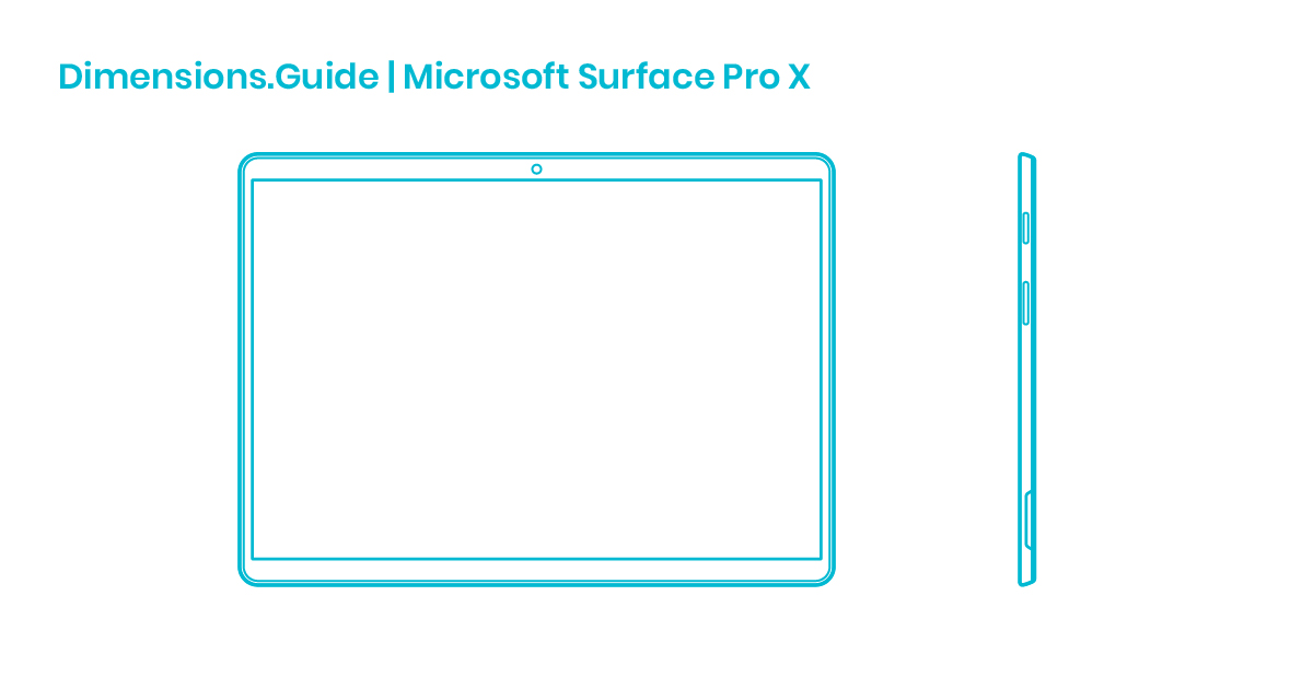 Microsoft Surface Pro X Dimensions & Drawings | Dimensions.com