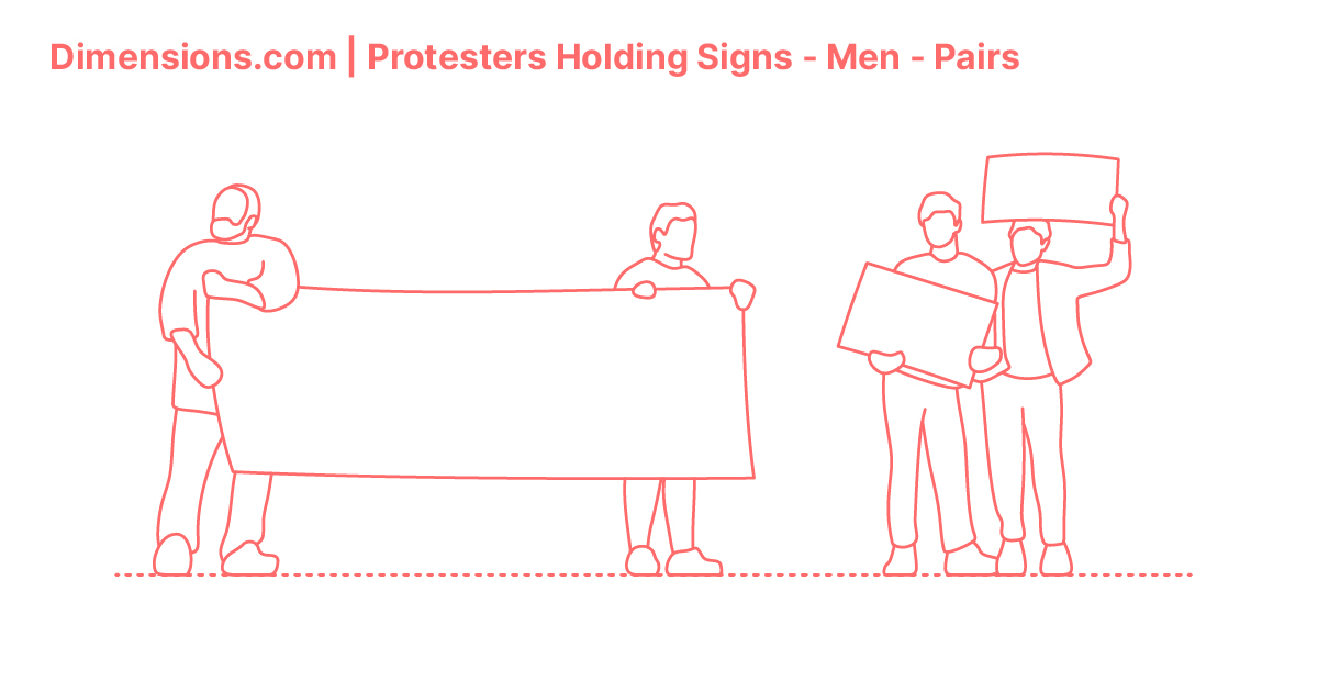 Protesters Holding Signs - Men - Pairs Dimensions & Drawings ...