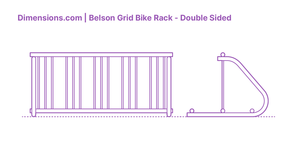 Belson Grid Bike Rack - Double Sided Dimensions & Drawings | Dimensions.com