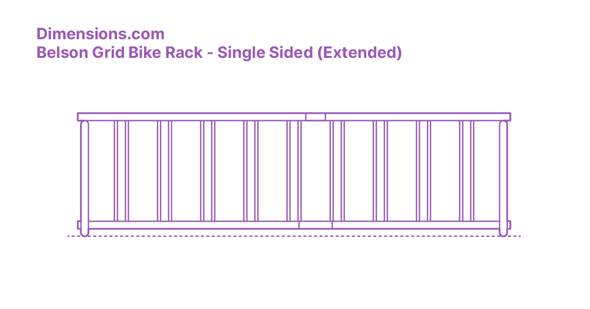 Belson Grid Bike Rack - Single Sided (Extended) Dimensions & Drawings ...