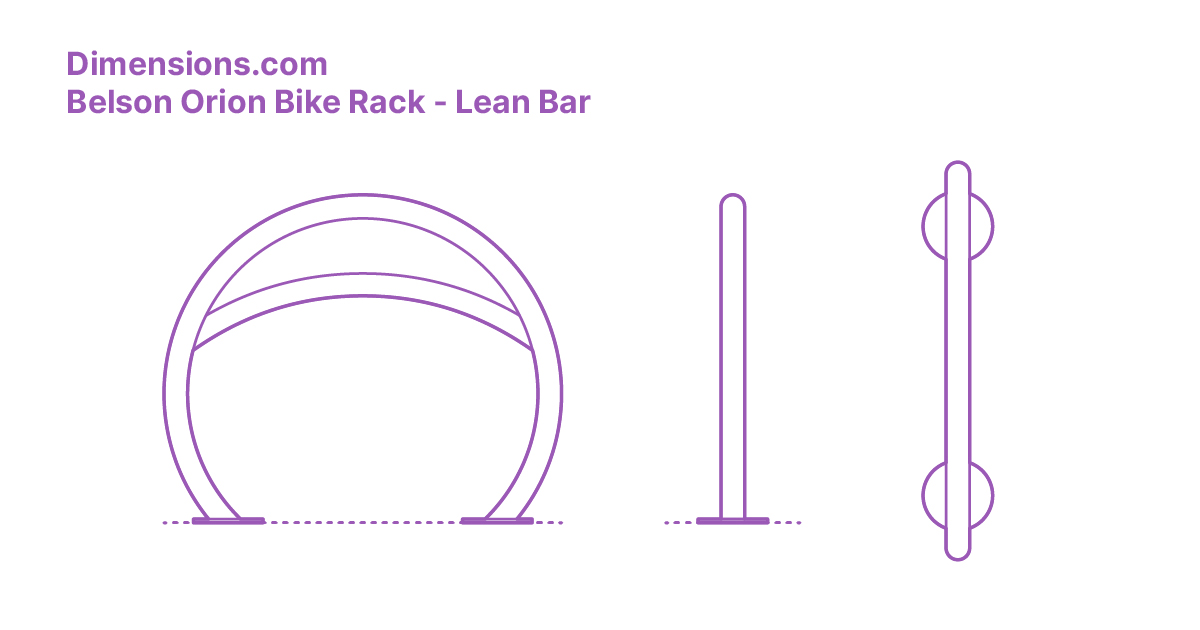 Belson Orion Bike Rack - Lean Bar Dimensions & Drawings | Dimensions.com