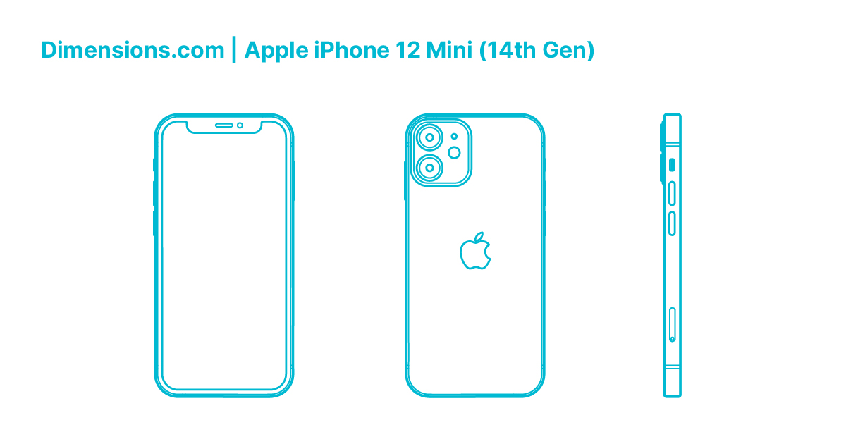 Apple IPhone 12 Mini 14th Gen Dimensions Drawings Dimensions Apple IPhone 12 Mini 14th Gen Dimensions Drawings Dimensions