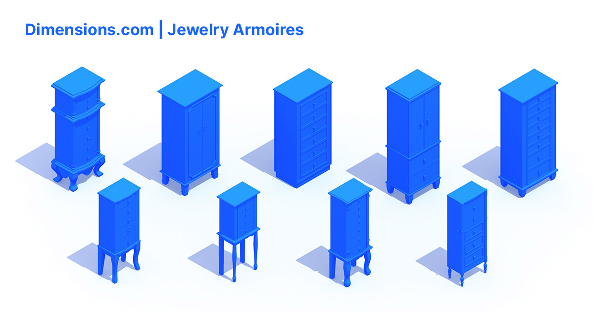 Jewelry Armoires Dimensions & Drawings | Dimensions.com