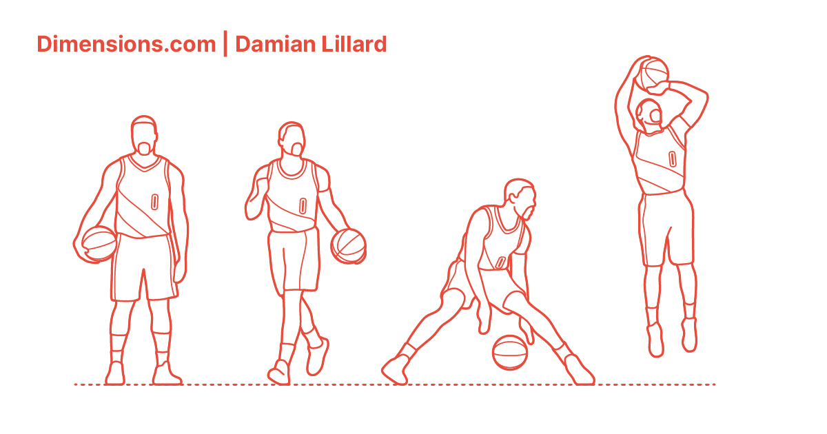 Damian Lillard Dimensions & Drawings | Dimensions.com