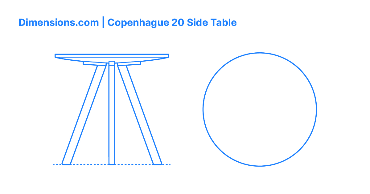 Copenhague 20 Side Table Dimensions & Drawings | Dimensions.com