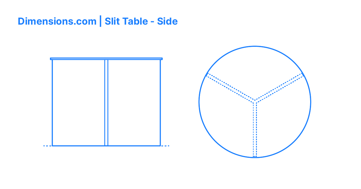 Slit Table - Side Dimensions & Drawings | Dimensions.com