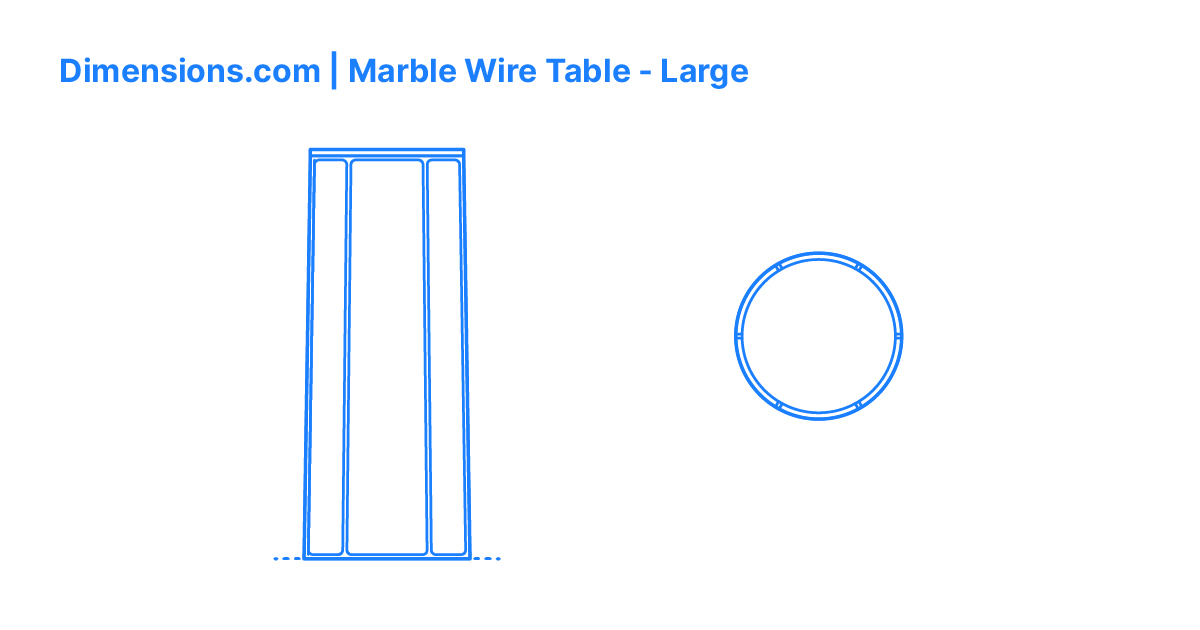 Marble Wire Table - Large Dimensions & Drawings | Dimensions.com