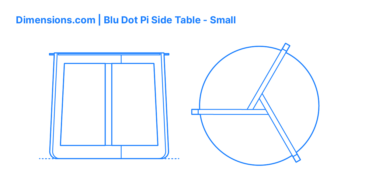 Blu Dot Pi Side Table - Small Dimensions & Drawings | Dimensions.com