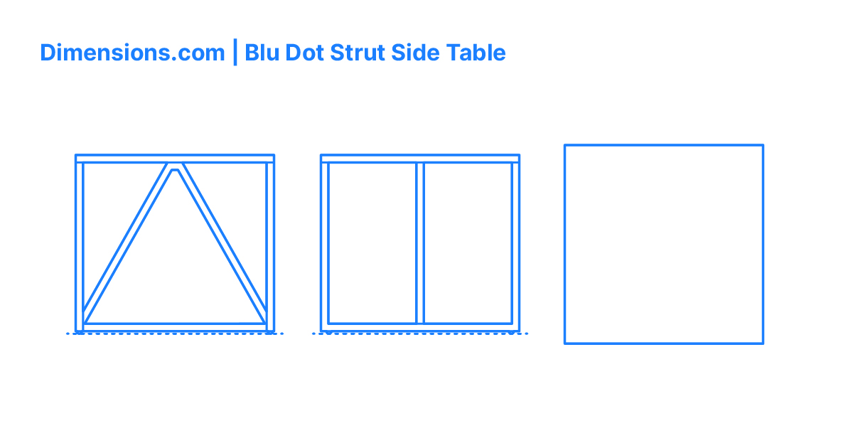 Blu Dot Strut Side Table Dimensions & Drawings | Dimensions.com