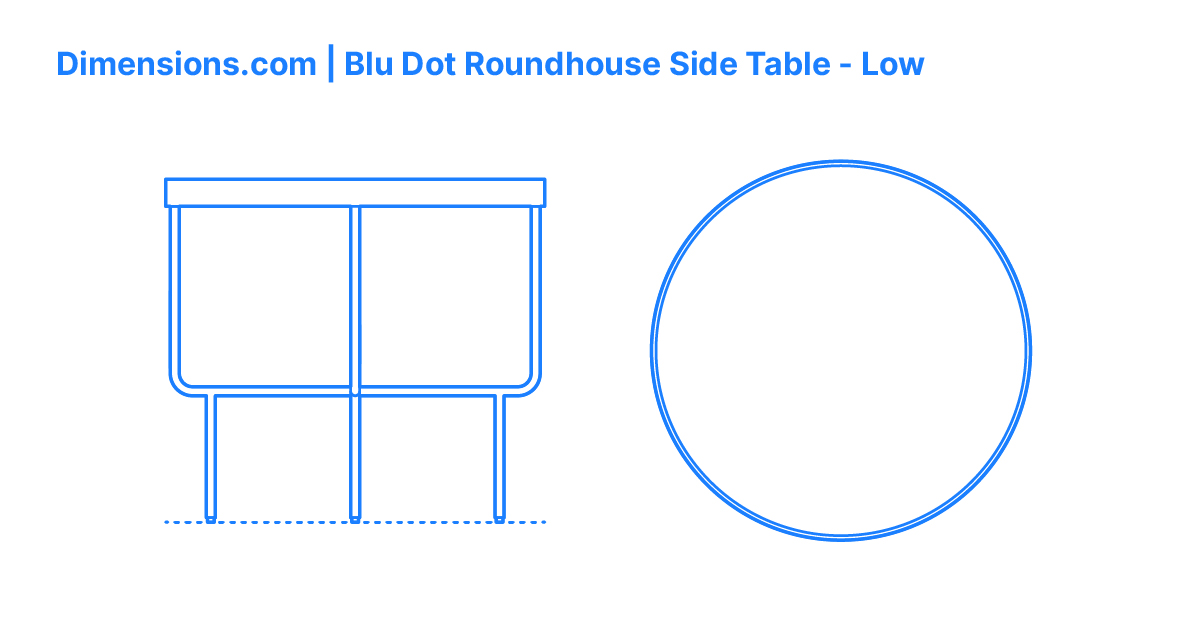 Blu Dot Roundhouse Side Table - Low Dimensions & Drawings | Dimensions.com