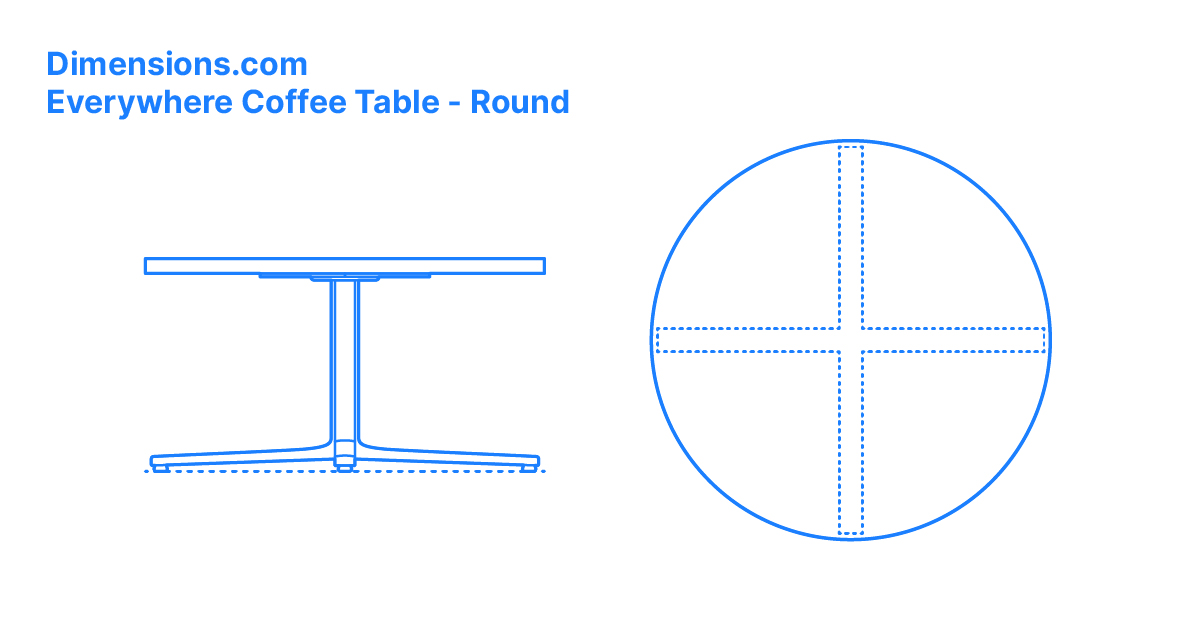 Everywhere Coffee Table - Round Dimensions & Drawings | Dimensions.com