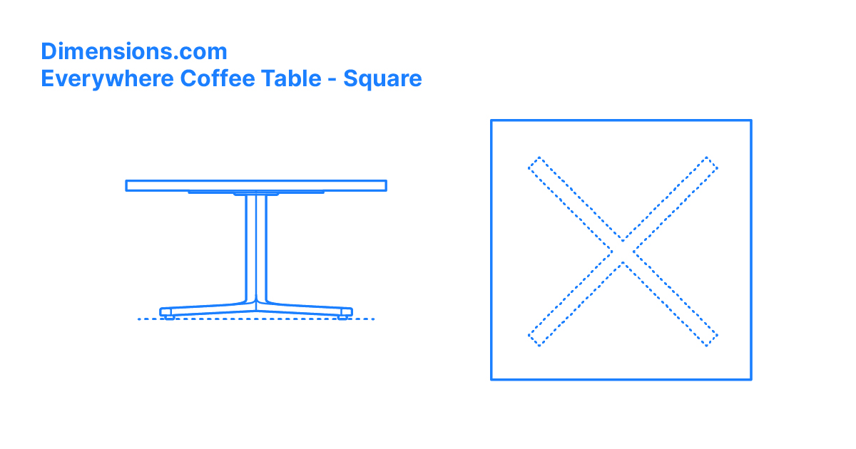 Everywhere Coffee Table - Square Dimensions & Drawings | Dimensions.com