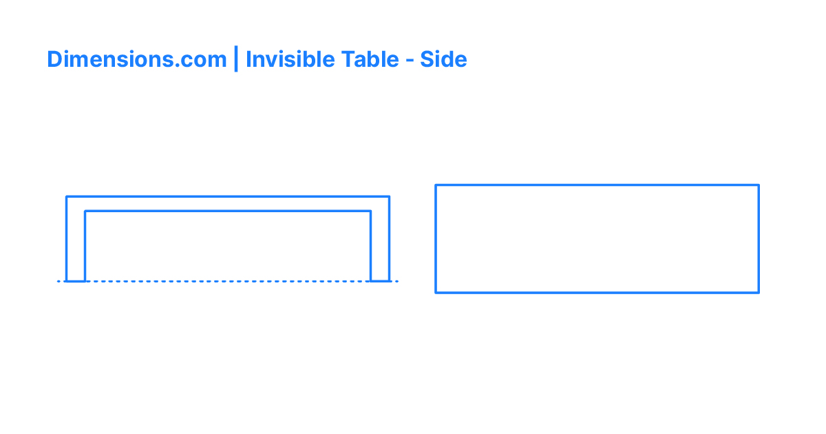 Invisible Table - Side Dimensions & Drawings | Dimensions.com