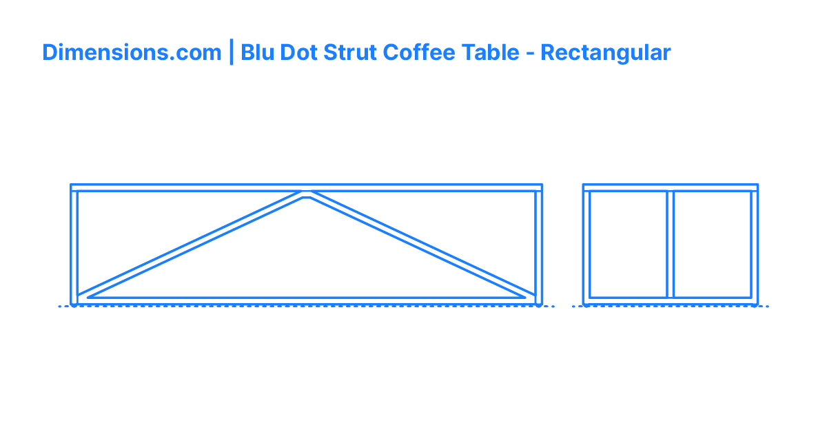 Blu Dot Strut Coffee Table - Rectangular Dimensions & Drawings ...