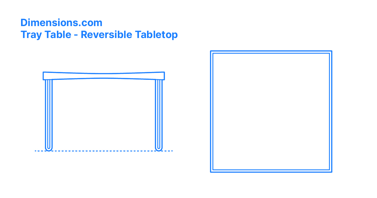 Tray Table - Reversible Tabletop Dimensions & Drawings | Dimensions.com