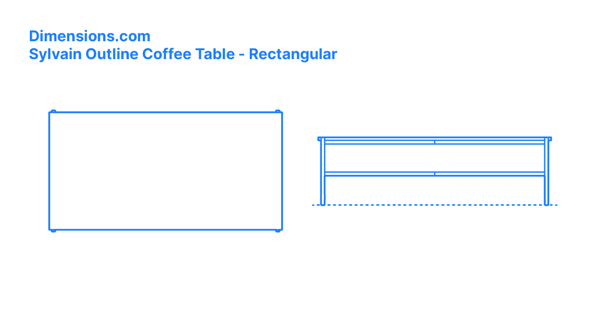 Sylvain Outline Coffee Table - Rectangular Dimensions & Drawings ...