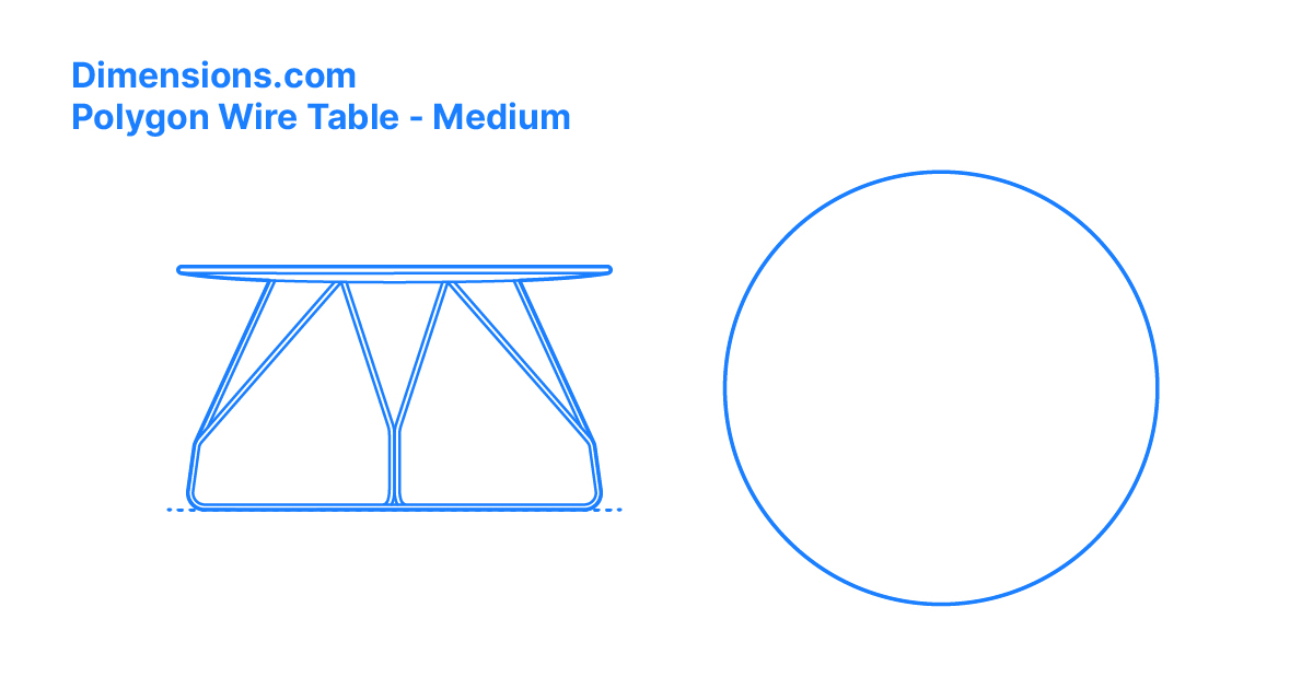 Polygon Wire Table - Medium Dimensions & Drawings | Dimensions.com