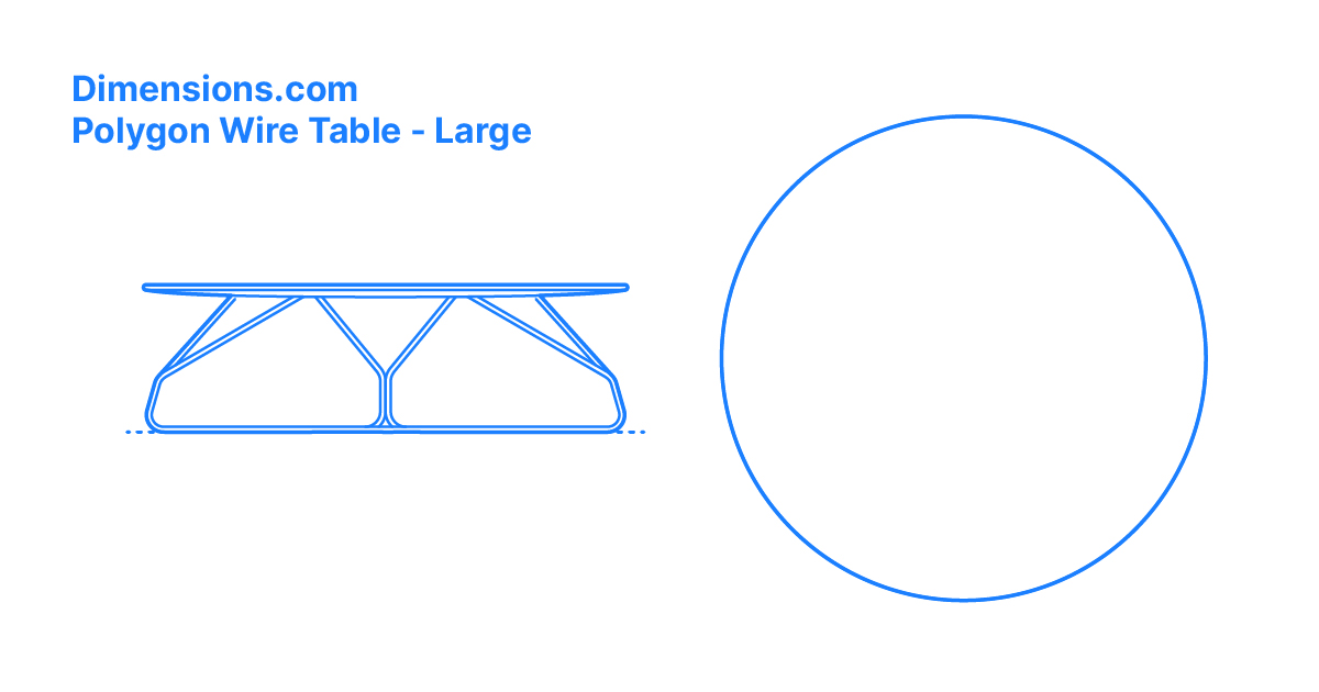 Polygon Wire Table - Large Dimensions & Drawings | Dimensions.com