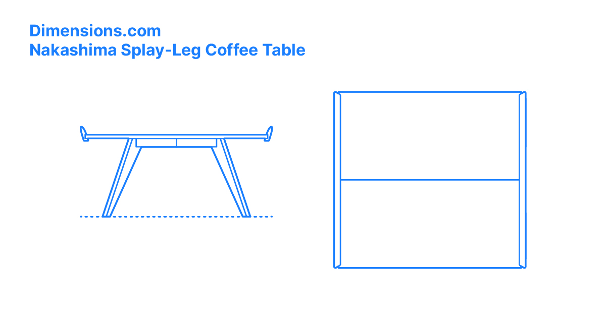 Nakashima Splay-Leg Coffee Table Dimensions & Drawings | Dimensions.com