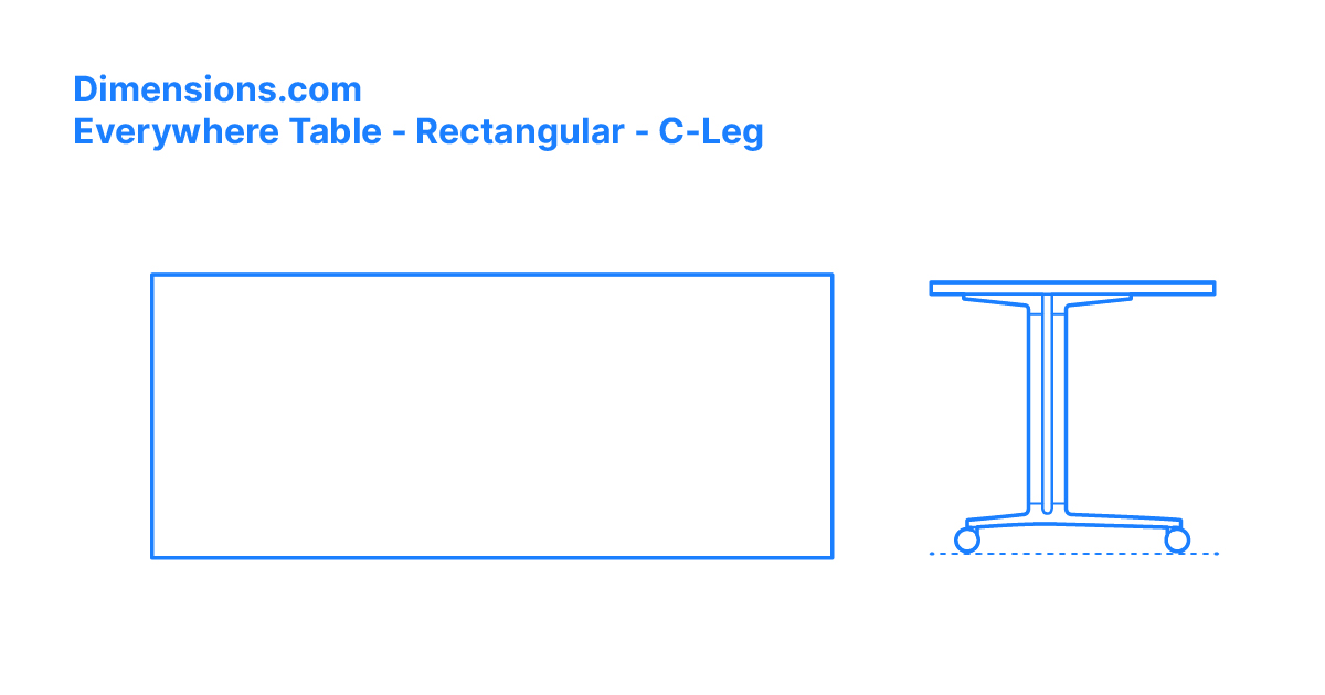 Everywhere Table - Rectangular - C-Leg Dimensions & Drawings ...