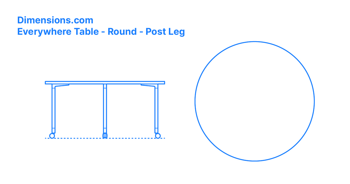 Everywhere Table - Round - Post Leg Dimensions & Drawings | Dimensions.com