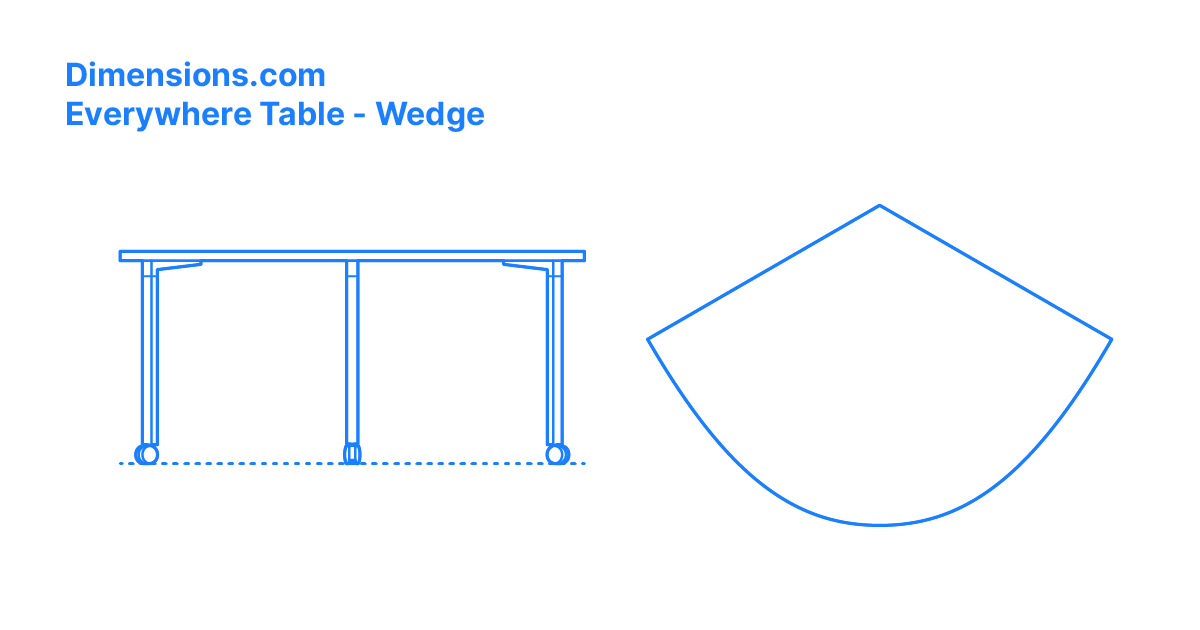 Everywhere Table - Wedge Dimensions & Drawings | Dimensions.com