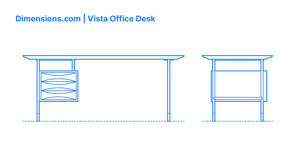 Vista Office Desk Dimensions & Drawings | Dimensions.com