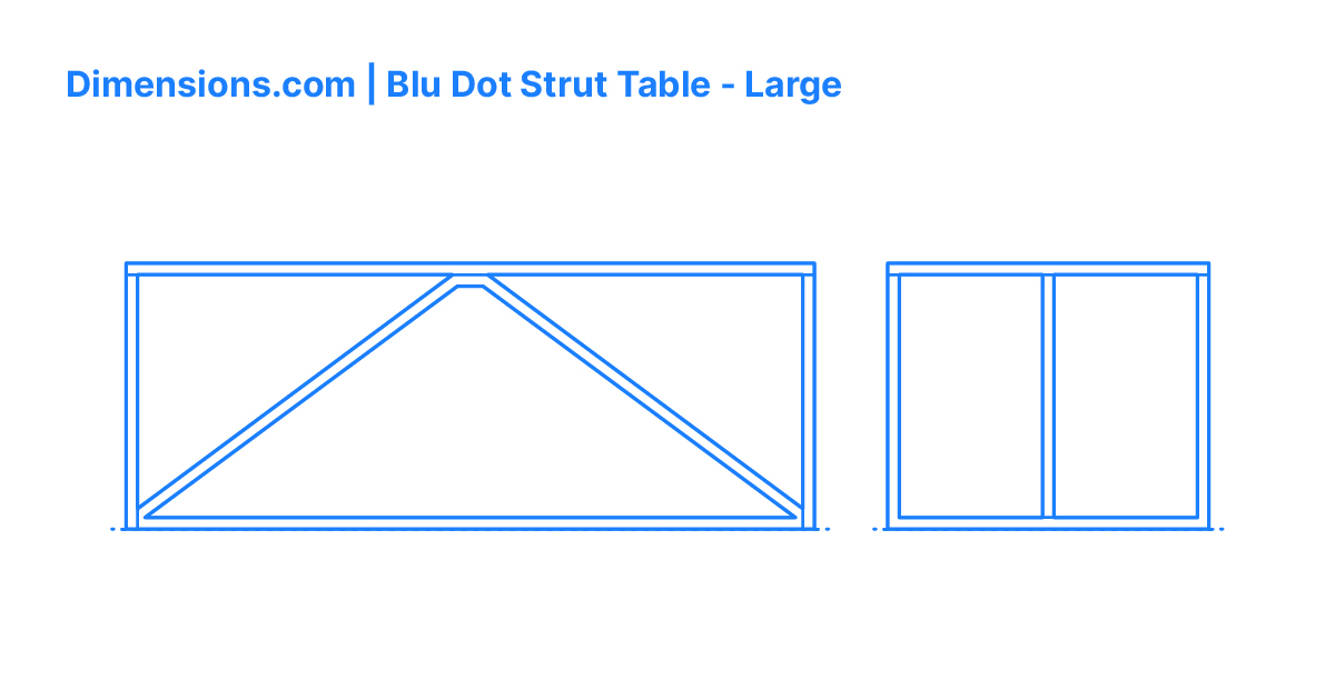 Blu Dot Strut Table - Large Dimensions & Drawings | Dimensions.com