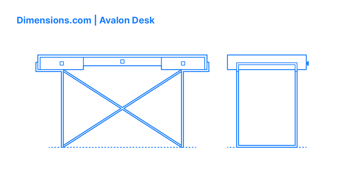 Avalon Desk Dimensions & Drawings | Dimensions.com