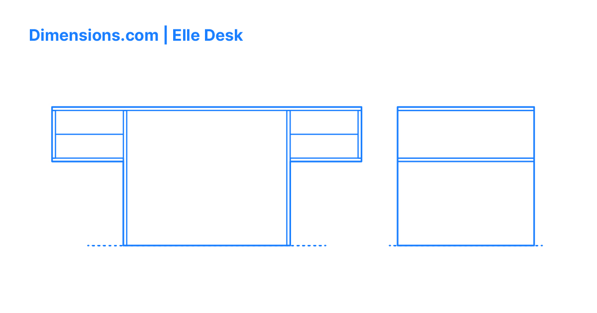 Elle Desk Dimensions & Drawings | Dimensions.com