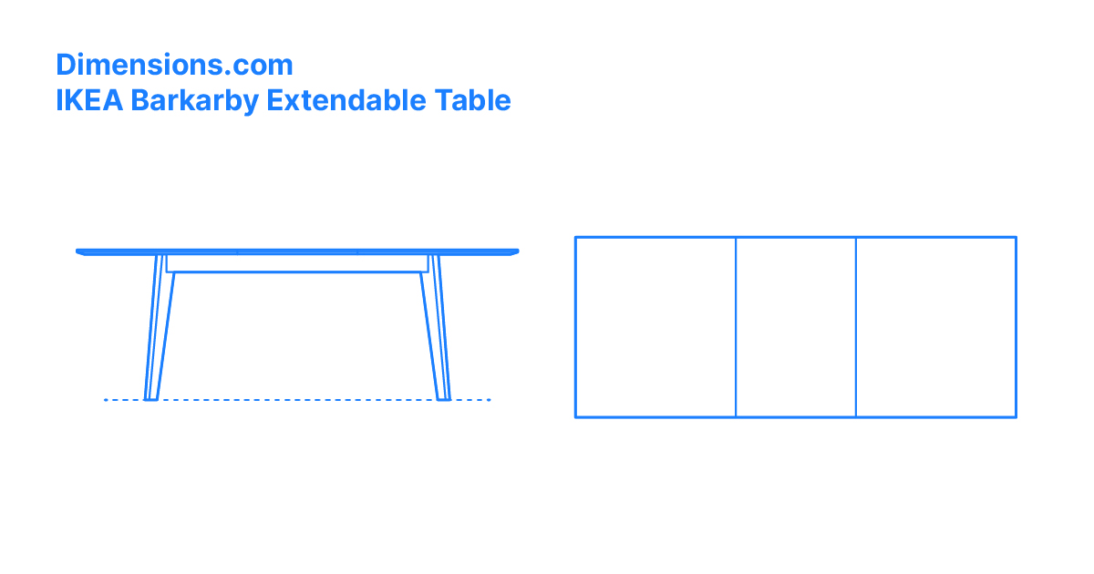 IKEA Barkarby Extendable Table Dimensions & Drawings | Dimensions.com