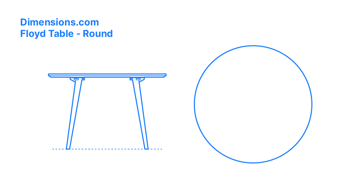 Floyd Table - Round Dimensions & Drawings | Dimensions.com