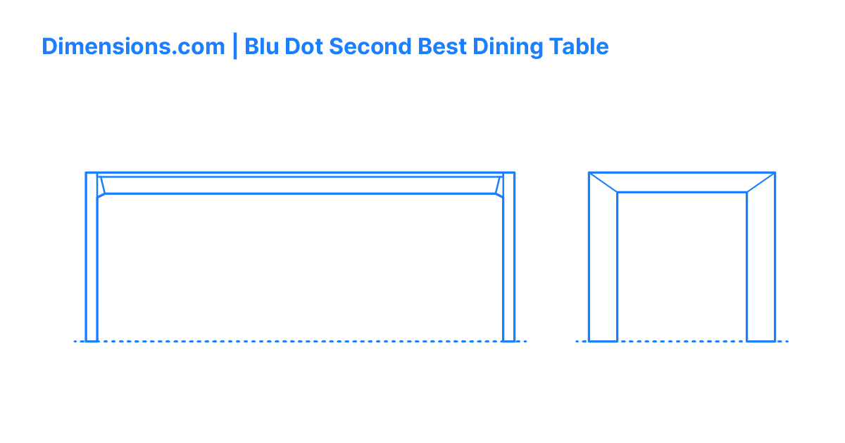 Blu Dot Second Best Dining Table Dimensions & Drawings | Dimensions.com