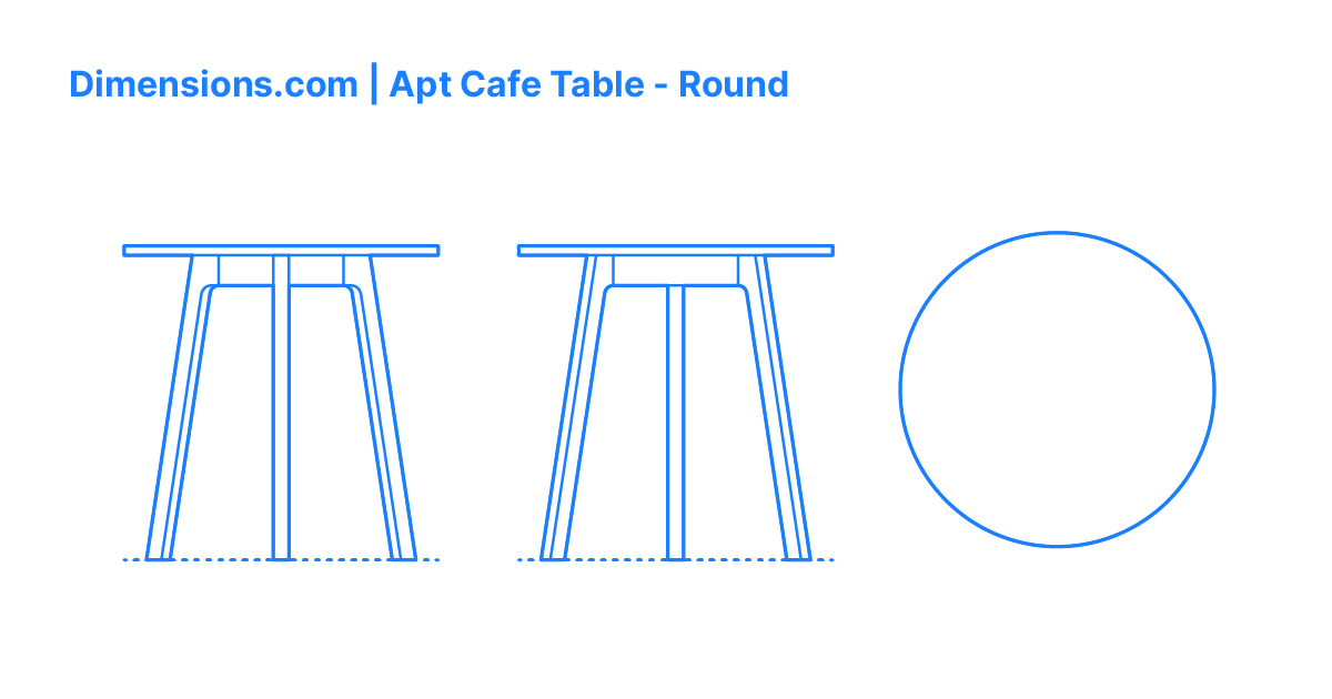 Blu Dot Apt Cafe Table - Round Dimensions & Drawings | Dimensions.com