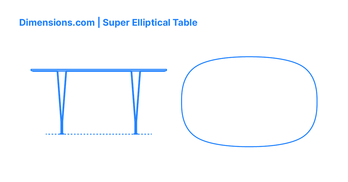 Super Elliptical Table Dimensions & Drawings | Dimensions.com