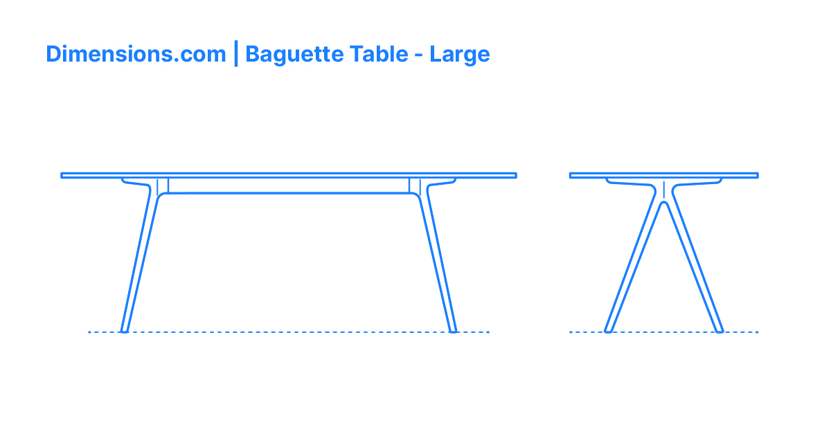 Baguette Table - Large Dimensions & Drawings | Dimensions.com